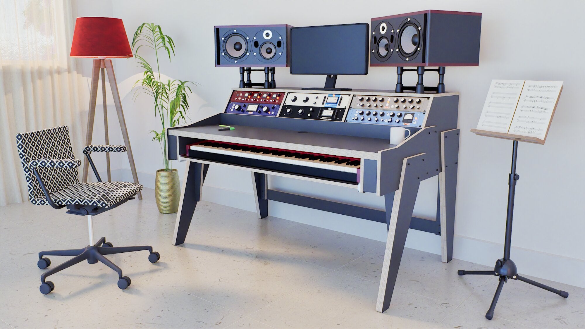 Europa 3B - Studio Desk for Home Music Production – Fusion Studio Works