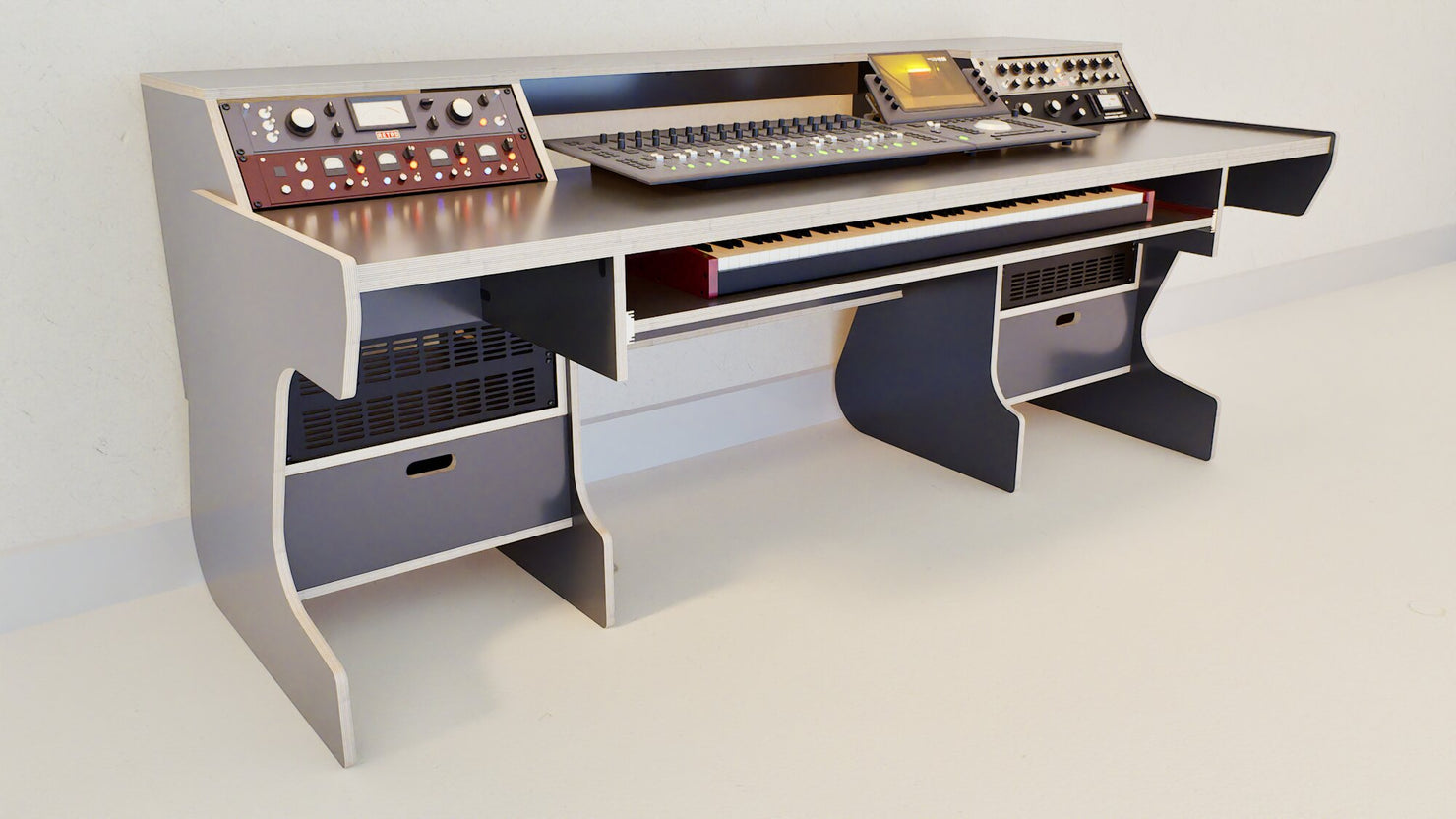 Studio Desks with a Slide-Out Keyboard Tray – Fusion Studio Works